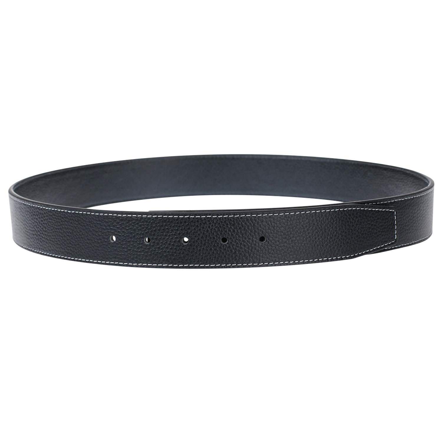 H Full Grain Leather Belt 38mm Wide Black 32"