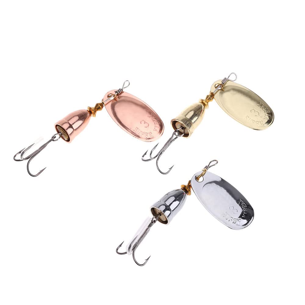 NAROBAN Blade Rotating Spinner Metal Lure Brass Hard Artificial Spoon Bait Copper Freshwater Creek Trout Fishing Tackle (02,5g)