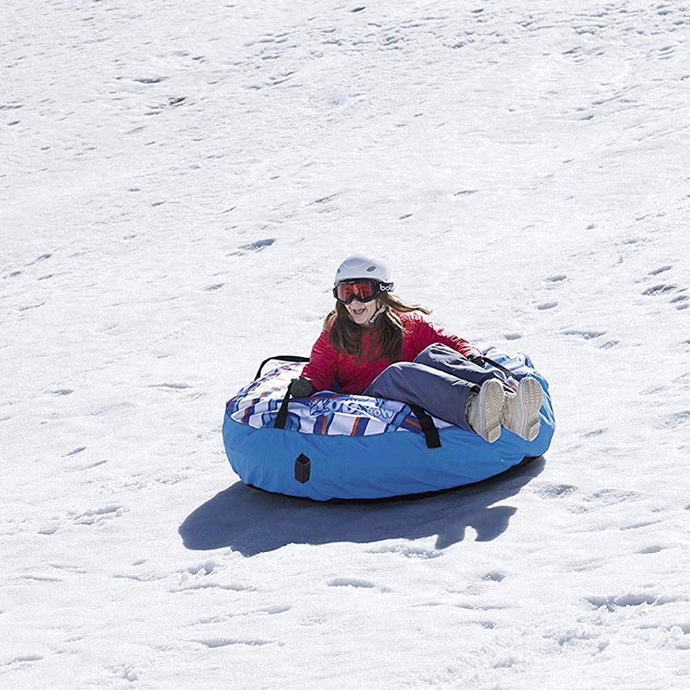 H2OGO! Snow 39055E Polar Edge Covered Inflatable Snow Tube, Blue, White