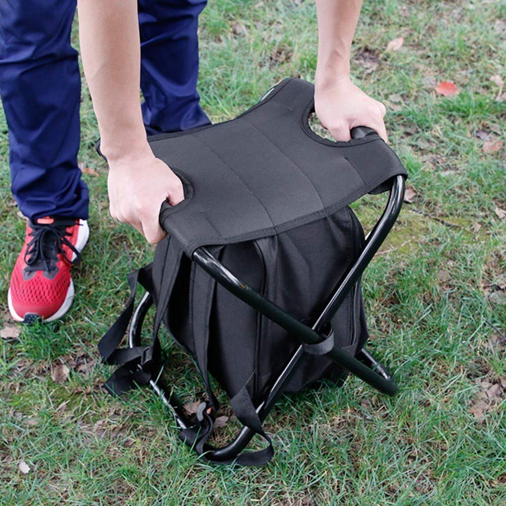 MengK Outdoor Folding Stool Portable Backpack Chair Stool