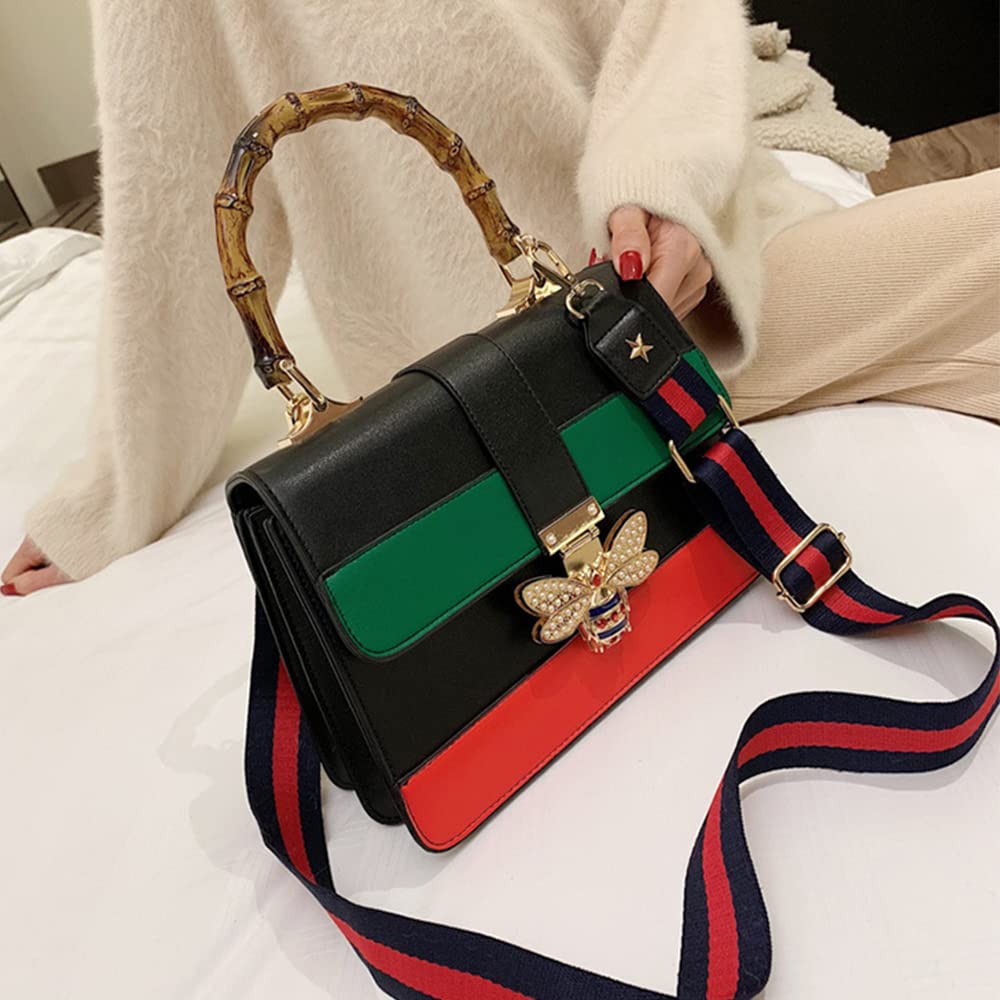 Nhicdns Crossbody Bags for Women Leather Chain Square Lock Purses Cute Handbags Shoulder Bag Khaki
