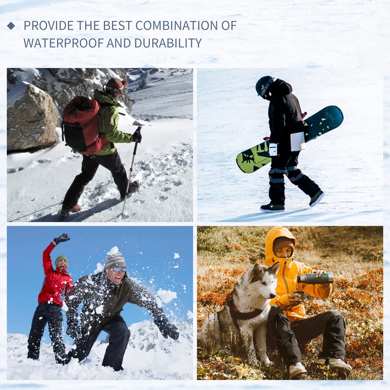 Magi Casero Outdoor Snow Boot Gaiters for Hiking Walking Running, Waterproof Leg Gaiters (X-Large)