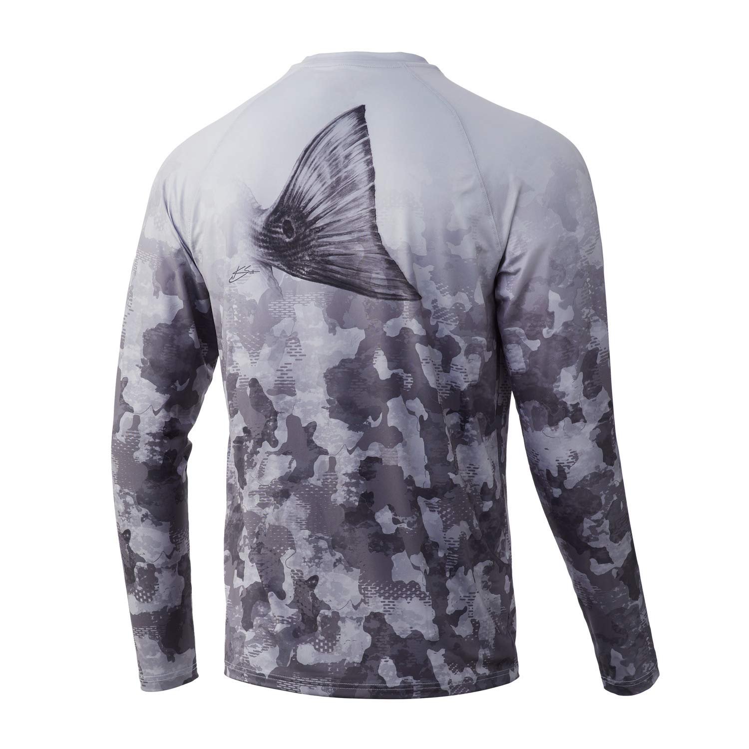 Huk Men's Pattern Pursuit Long Sleeve Performance Shirt, Refraction Fish Fade-Storm, 3X-Large