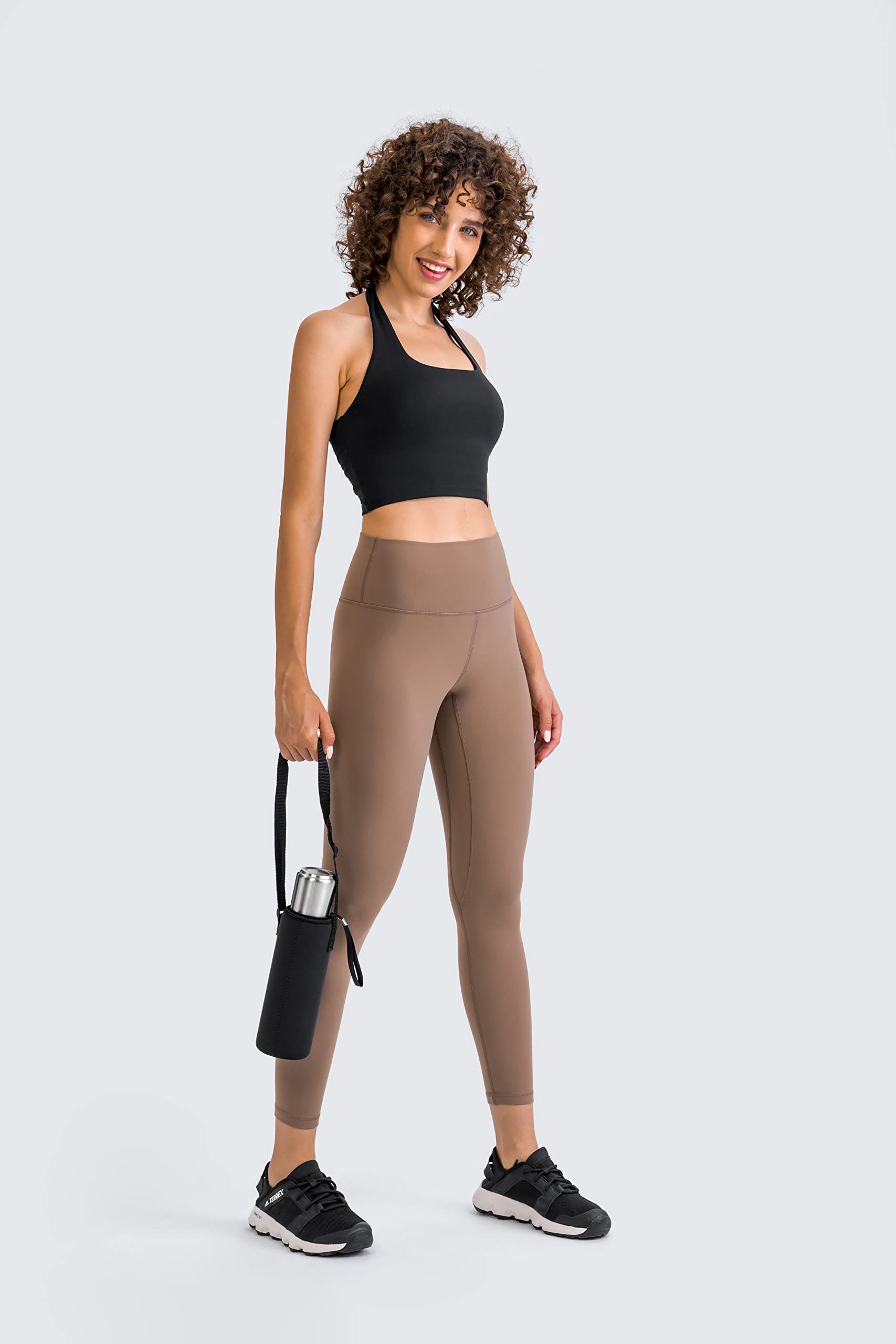 Micoson Crop Tops for Women Halter Summer Cropped Shirts for Women Sleeveless Backless Trendy Tops Black Medium