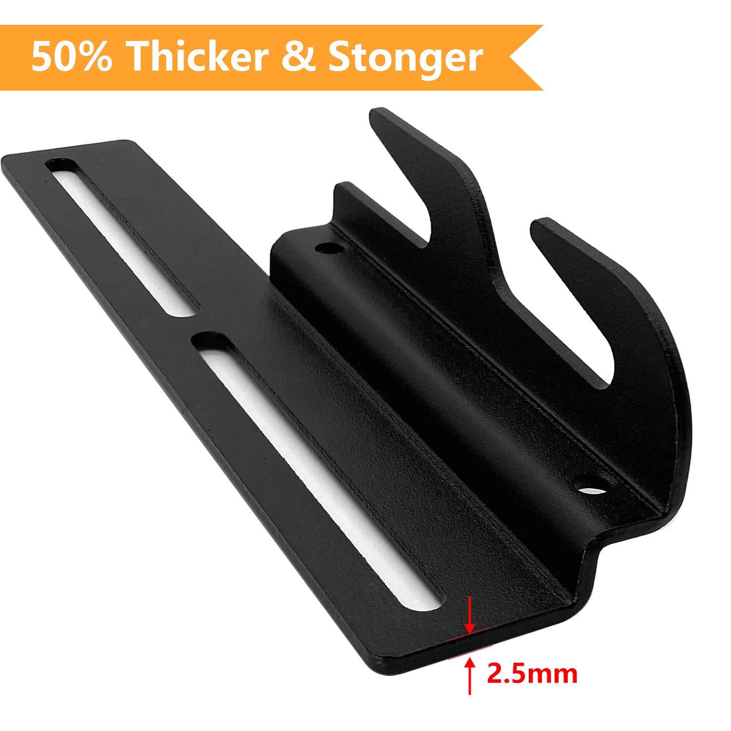 KOPKIO 2Pcs #711 Bed Frame Brackets for Headboard or Footboard,Bolt-On to Hook-On Conversion Brackets Bed Hook Adapter,Headboard Hook Set Extra Heavy Duty,Black