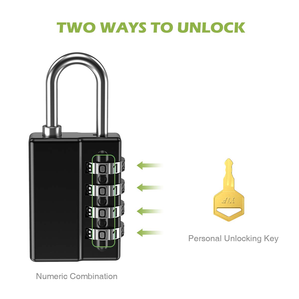 KeeKit Combination Padlock, 4 Digit Combination Lock, Resettable Waterproof Gate Lock for Locker, Gym, Fence, Case, School & Employee Locker, Toolbox β 2 Pack, Black