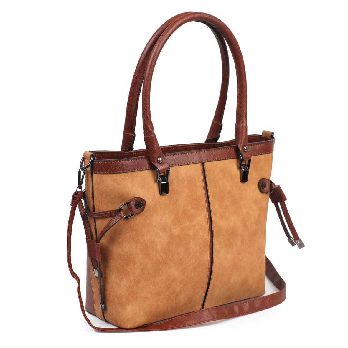 MiEL Luxury Quality Handbags Faux Leather Fashionable Versatile Stylish Practical Elegant Trendy (Brown)