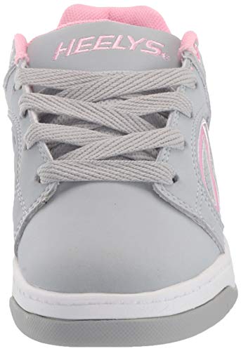 HEELYS Unisex-Child Voyager Tennis Shoe, Grey/Light Pink, 6 Big Kid