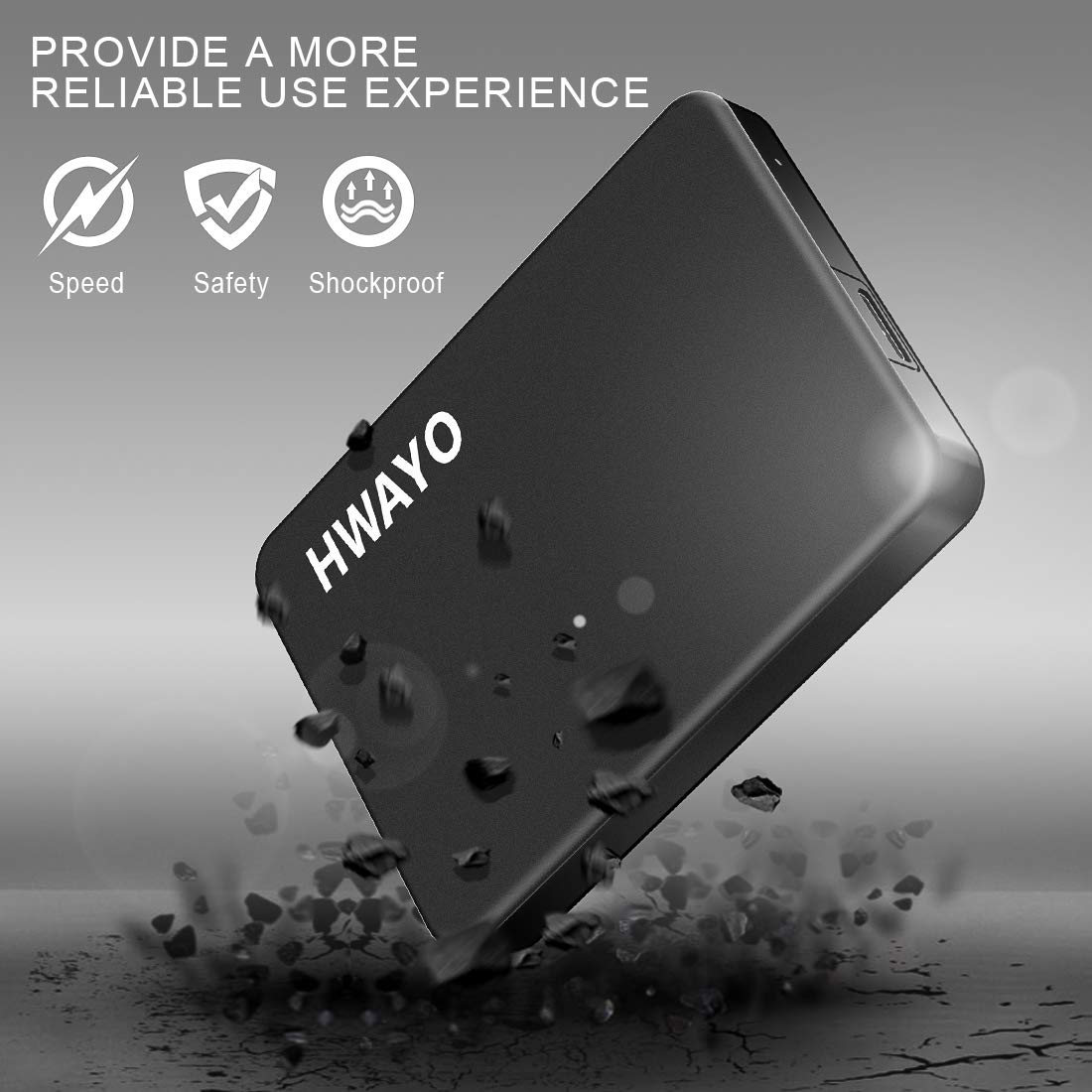 HWAYO 250GB Portable External Hard Drive Ultra Slim 2.5'' USB 3.0 HDD Storage for PC, Desktop, Laptop, MacBook, Chromebook, Xbox One