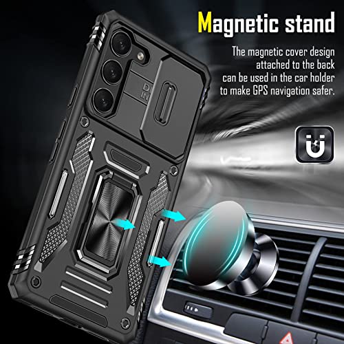 Samsung Galaxy S23 Plus 5G Case: Military Grade Drop Proof, Slide Camera Cover, Kickstand & 2x Screen Protector