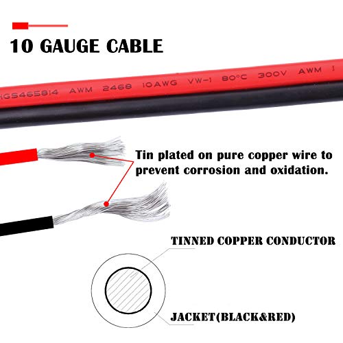 iGreely SAE Extension Cable 10AWG SAE to SAE Quick Disconnect Wire Harness SAE Connector Solar Panel Extension Cable for Trolling Motor Automotive RV Battery Motorcycle Cars Tractor 10 Gauge 1M 3Ft