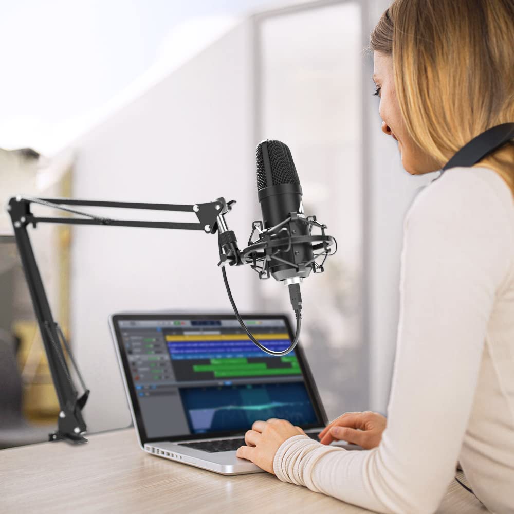 MAONO Gaming Microphone for PC, USB Programmable Condenser Cardioid Metal Mic for Streaming, Podcast, Recording, Twitch, YouTube, Discord, Computer, Mac