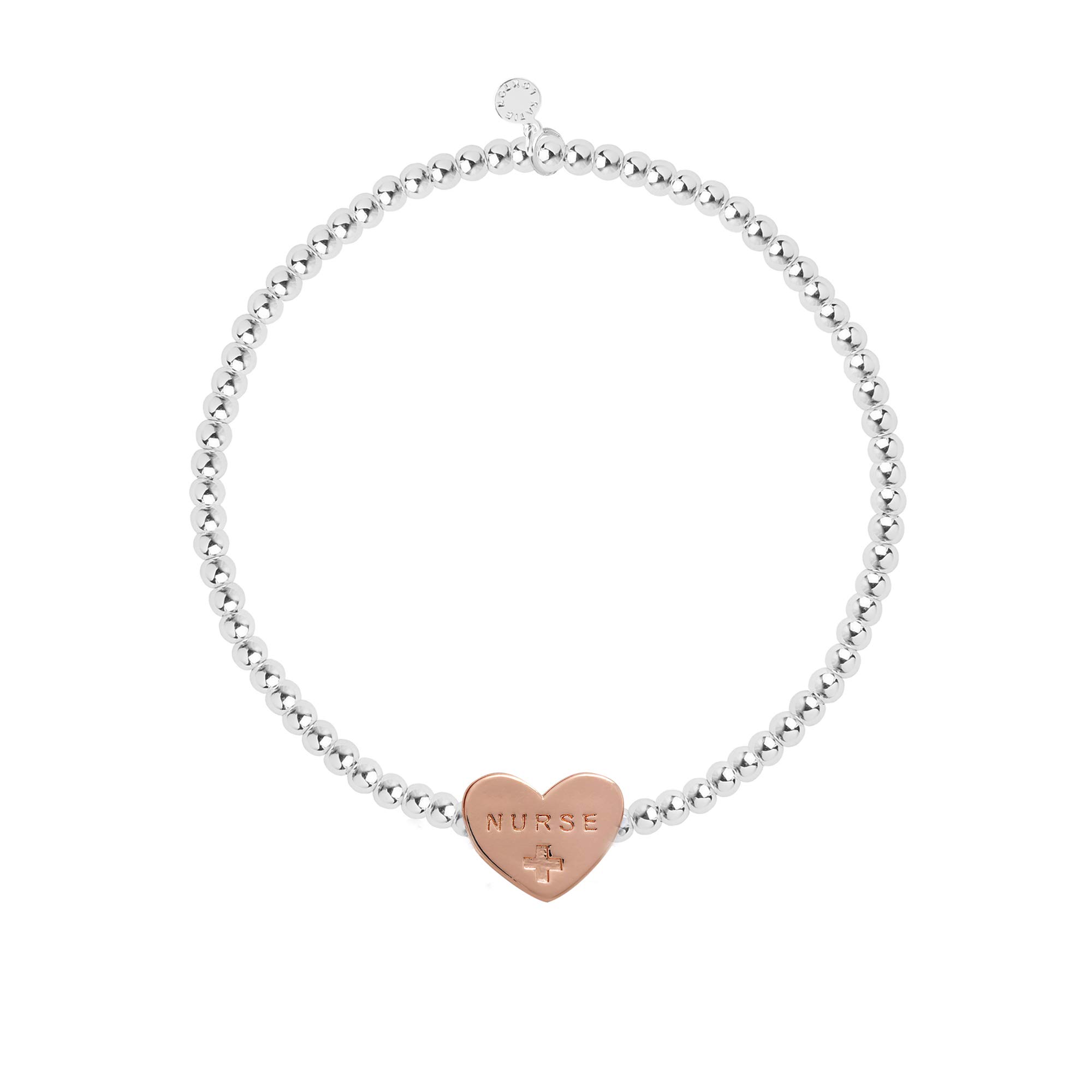 KATIE LOXTON A Little Heart of Gold Silver Women's Stretch Adjustable Charm Bangle Bracelet
