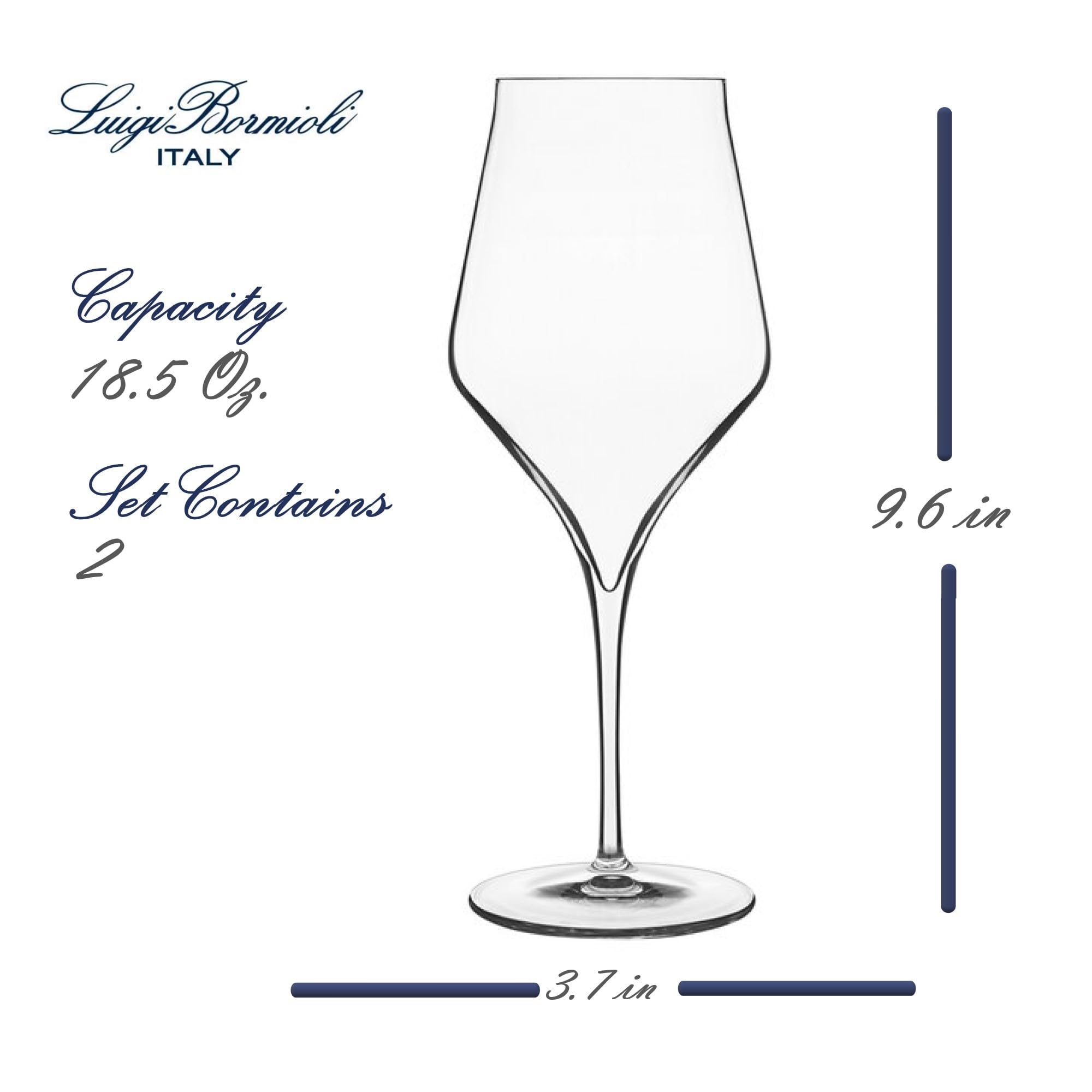 Luigi Bormioli Supremo Bordeaux Stemglasses (Set of 2), 18.5 oz, Clear