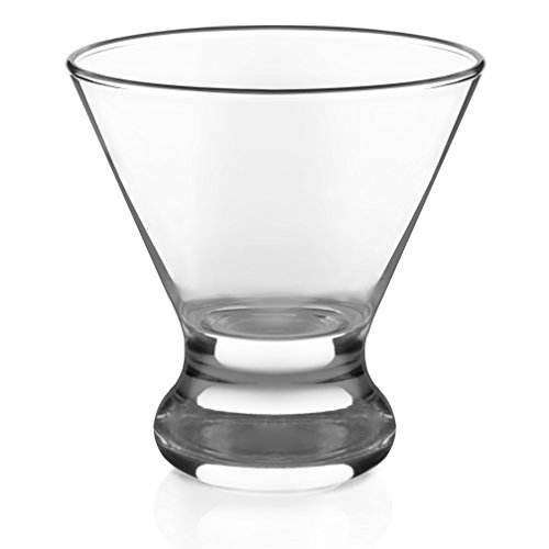 Libbey Cosmopolitan Stemless Martini Glasses, 8.25 Oz Dishwasher Safe Martini Glasses Set of 4, Cocktail Glasses Set for Wedding Registries and More