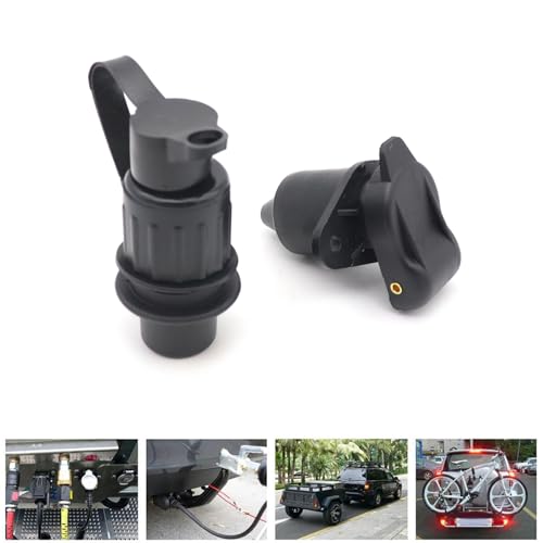 Osdhezcn 3 Trailer Plug Adapter 3 Pin Trailer Plug Trailer Connector Trailer Plug 3 Pin Plug Adapter Trailer Connector Vehicle-Side 3-pin Flat Trailer Wiring Harness Connector Dust Cover
