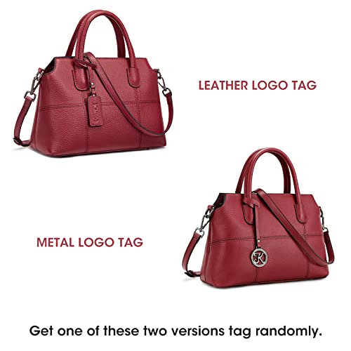 Kattee Genuine Leather Handbags for Women, Soft Hobo Satchel Shoulder Crossbody Bags Ladies Purses