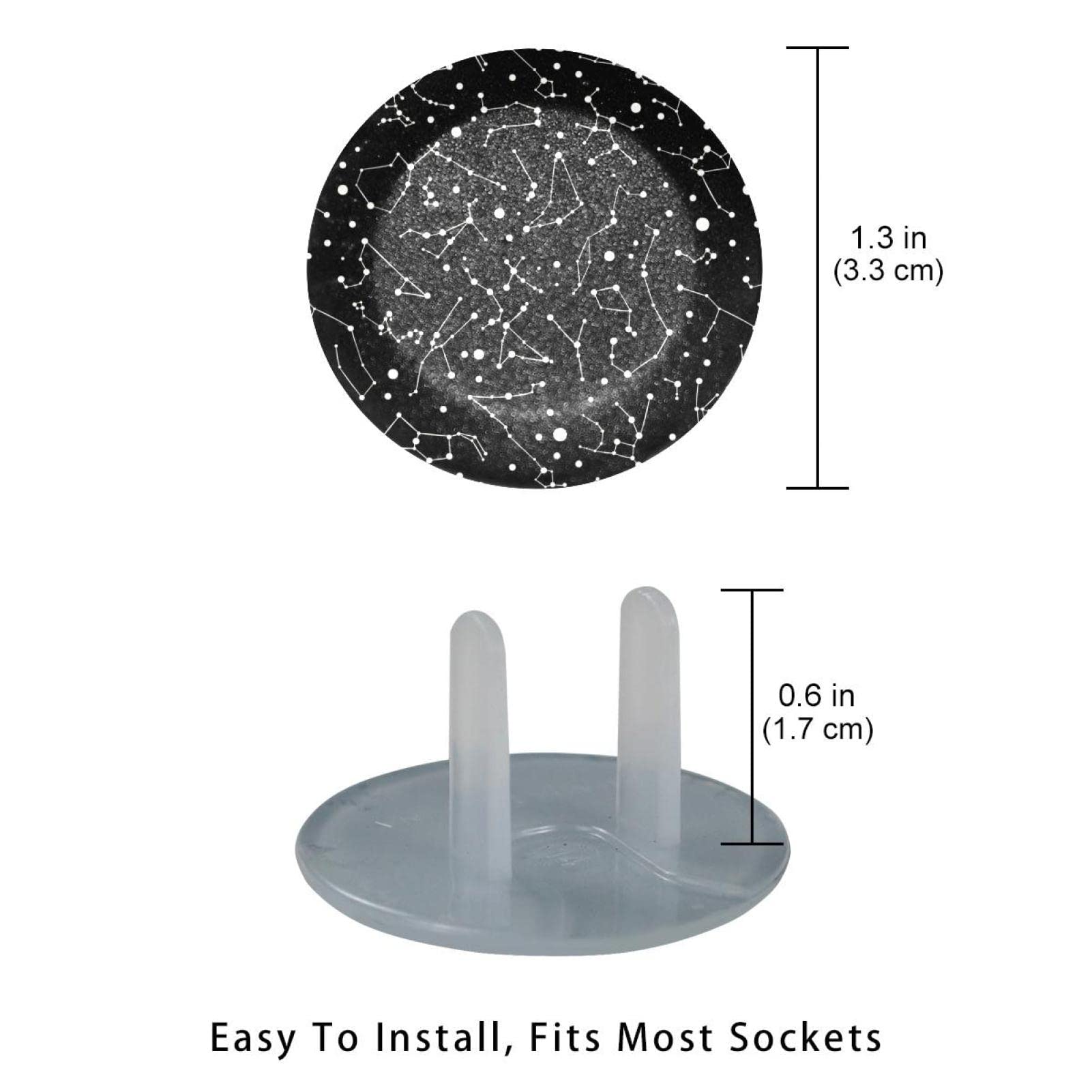 Outlet Covers Plug Covers for Electrical Outlets Constellation Black Baby Safety Outlet Plug Covers 12 Pcs