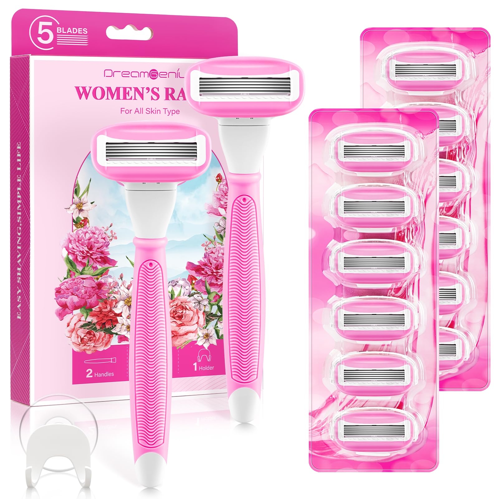 Razors for Women, Portable Womens Razors for Shaving with Travel Case, Extra Smooth Mini Razors with Lubricating Strip
