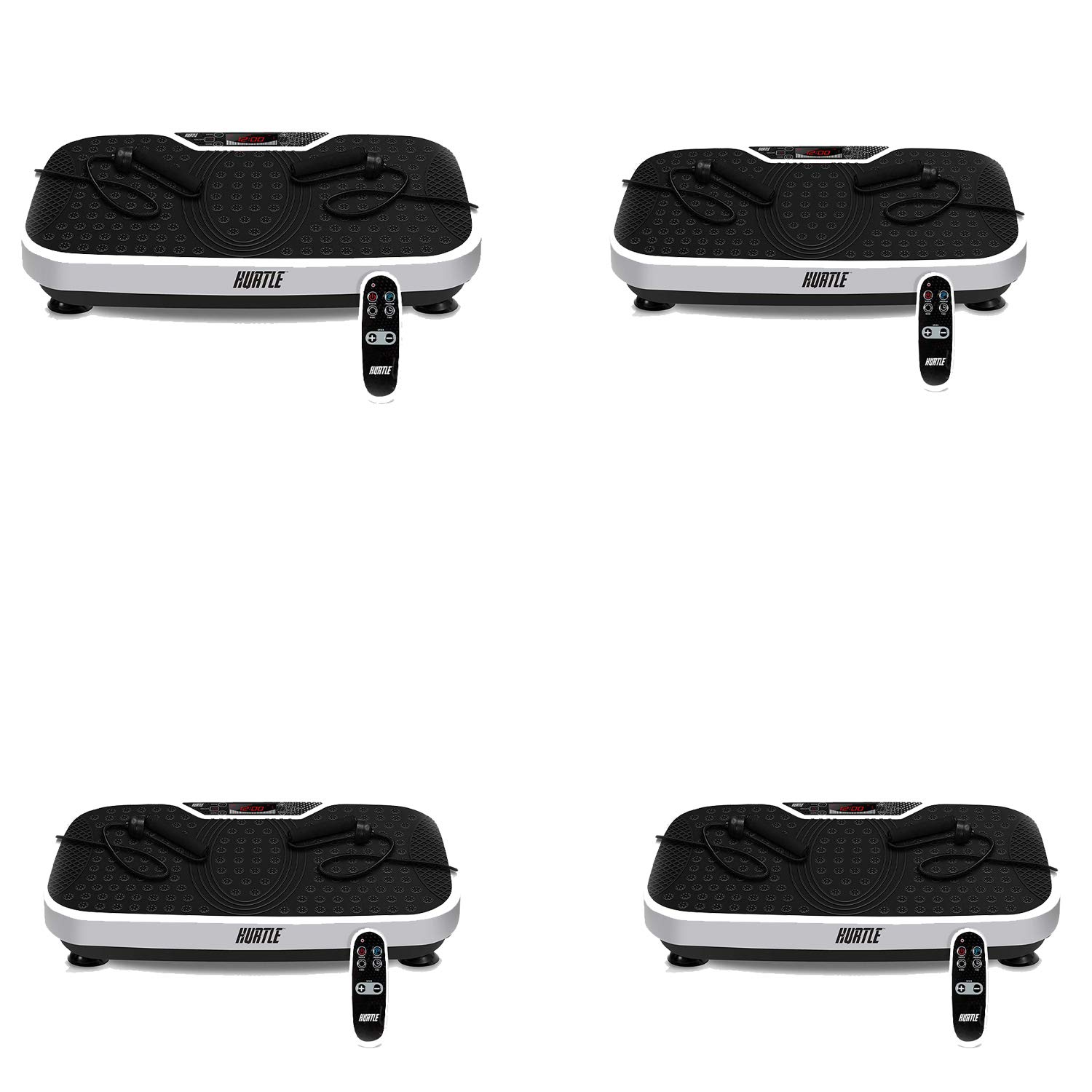 Hurtle Fitness Vibration Platform Machine - Home Gym Whole Body Shaker Exercise Machine Workout Trainer Fast Weight Loss w/ Resistance Bands, Easy Carry Wheel Remote, Adjustable Speed - HURVBTR36