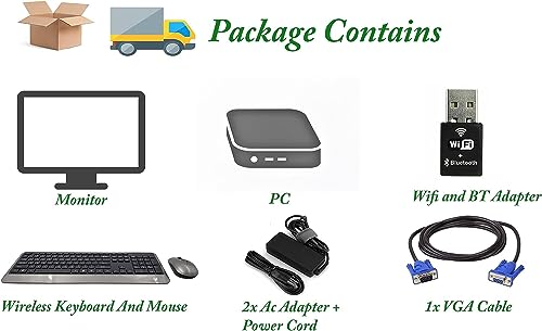 Lenovo All in one Tiny Computer Desktop PC, Intel Pentium J3710 Processor, 8GB Ram, 128GB SSD, New 19 Inch Monitor, Wireless Keyboard and Mouse, WiFi/Bluetooth, Windows 10 (Renewed)