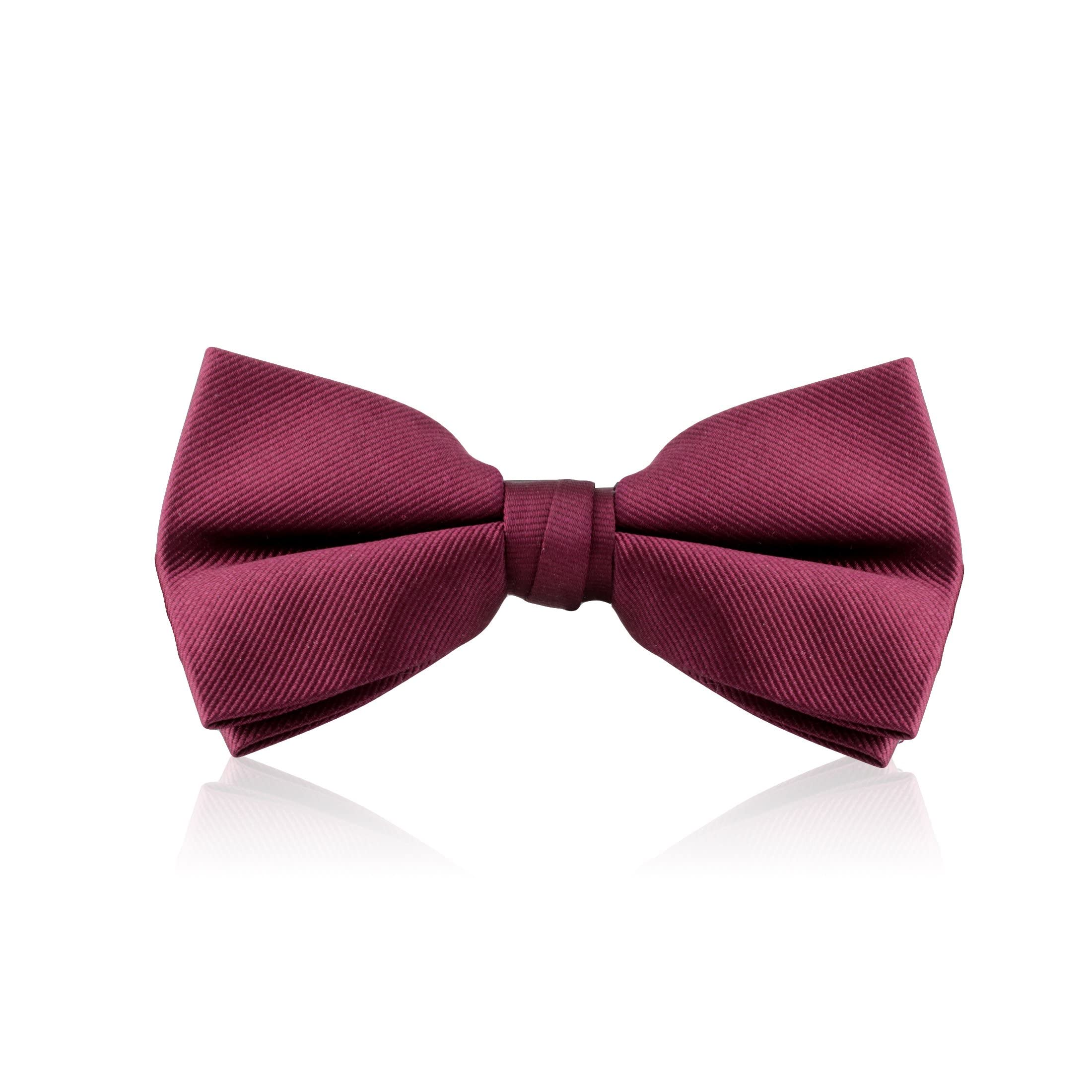 John William Clothing 100% Silk Mens Bowtie Pre Tied Bow Ties for Men Tuxedo Bow Tie by - Black