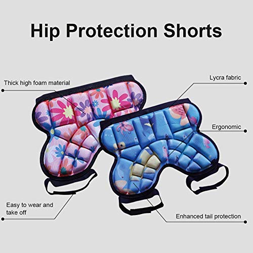 Kids Hip Protection Thickened Sports Shorts Skating Butt Pads Protectors for Children Skating Protective Gear Scooter Ski Butt Pad Adjustable Hip Protection Red