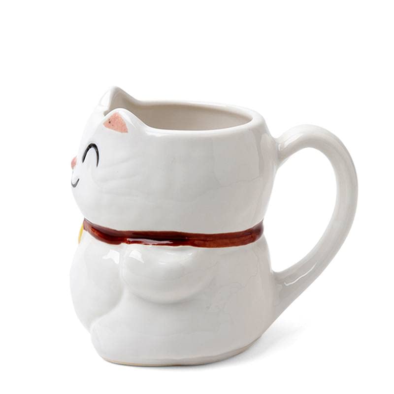 Maneki-neko Lucky Cat Mug White #113-090