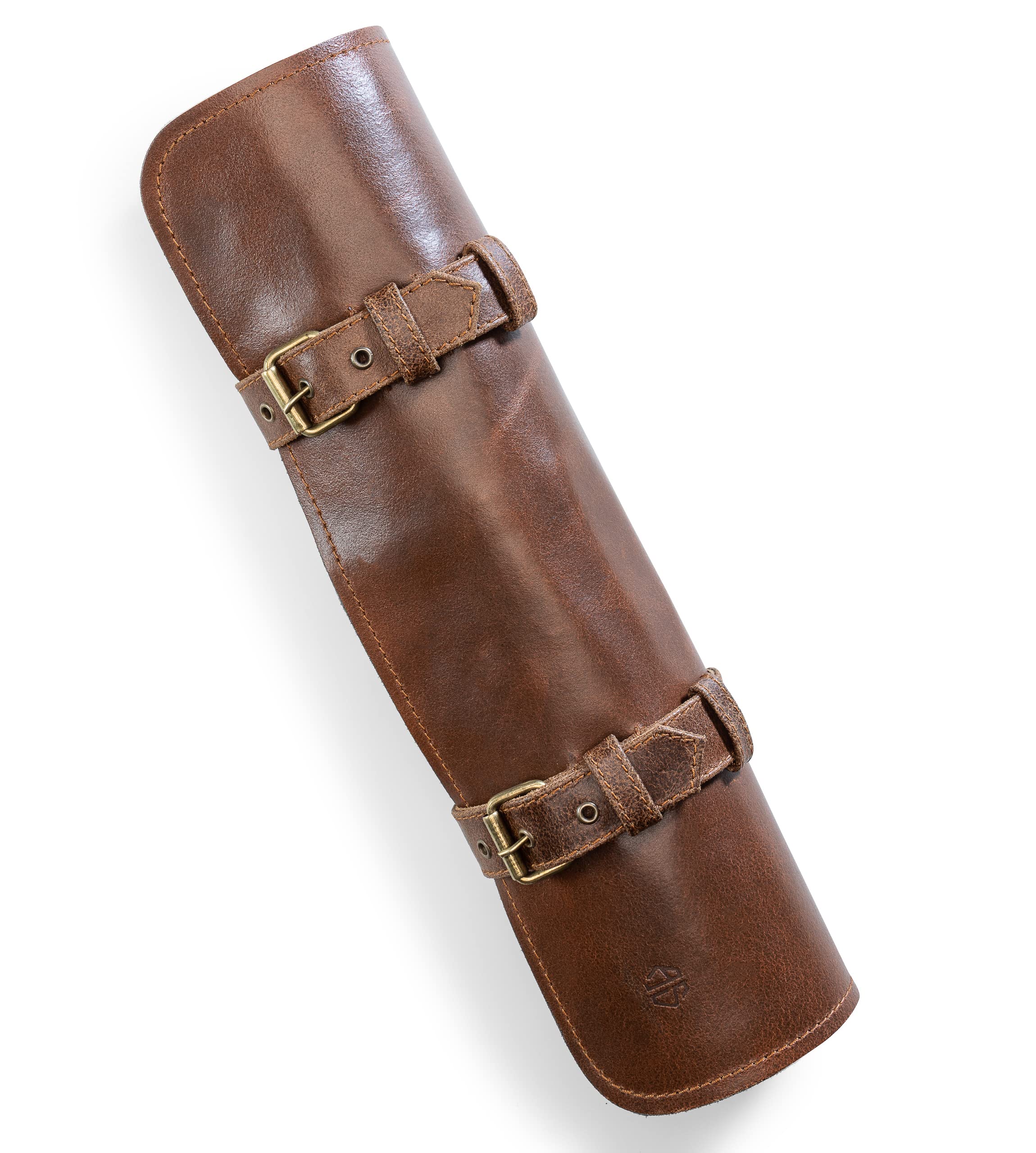 Leather Knife Roll Bag for Chef`s - Premium Knife Roll Case made of Genuine Buffalo Leather – Durable knives storage Bag Samuel (Brown)