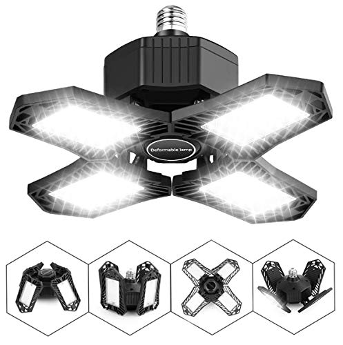 ISKYDRAW Garage Light 185W LED Garage Lights 18500LM 6500K Deformable Led Garage Lights with 6+1 Multi-Position Panels E26/E27 Garage Lighting LED Shop Lights for Garage/Workshop (2 PCS 3)