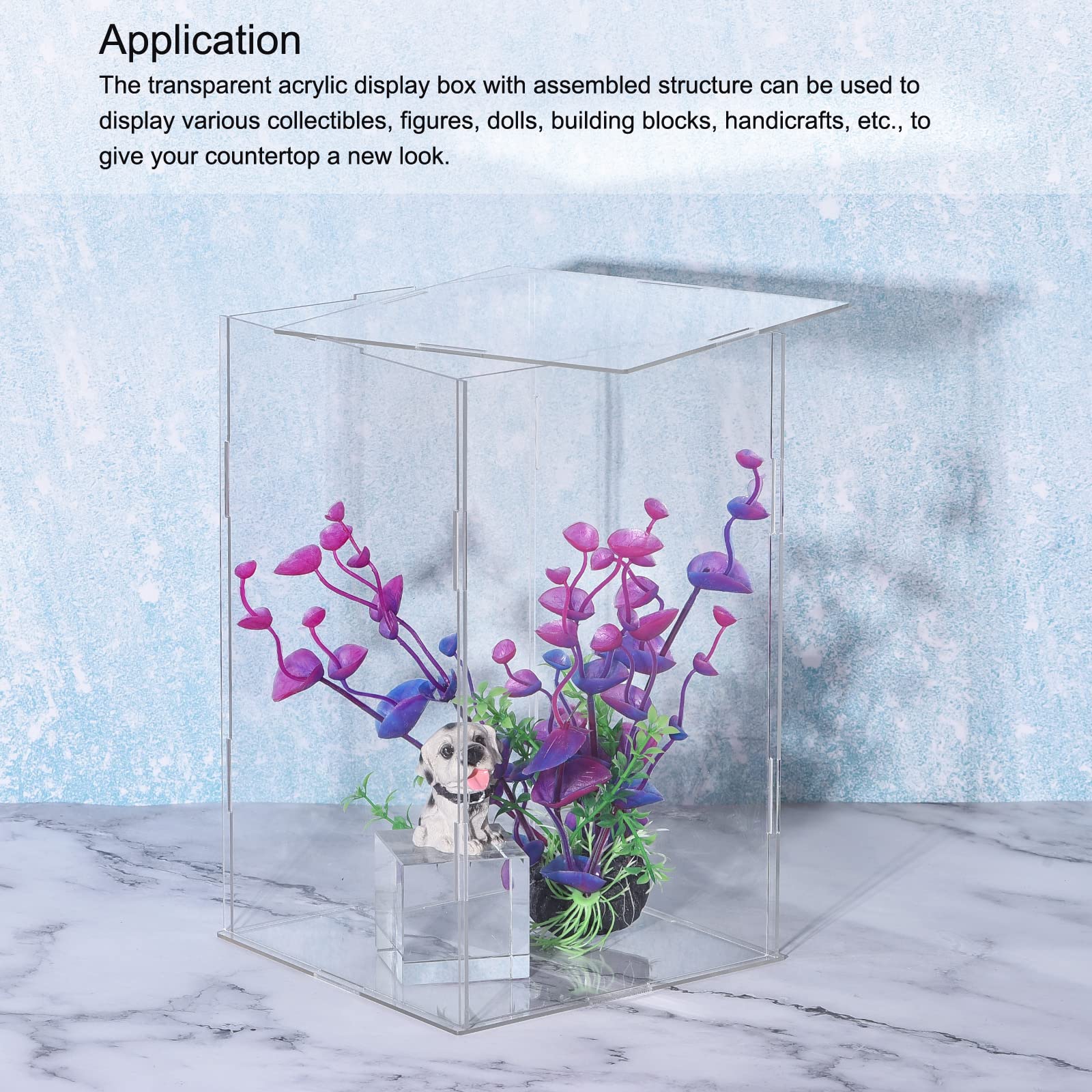 MECCANIXITY Acrylic Display Case Plastic Box Cube Storage Box Clear Assemble Showcase 10.2x4.3x12.2 Inch for Collectibles