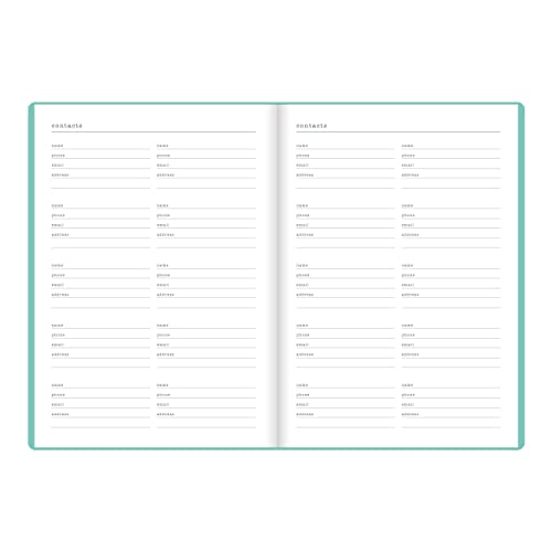 Letts of London Inspire Academic Weekly/Monthly Planner, August 2023 to July 2024, Week-to-View, Sewn Binding, Multilingual, A5 Size, 8.25" x 5.875", Green (C031389-24)