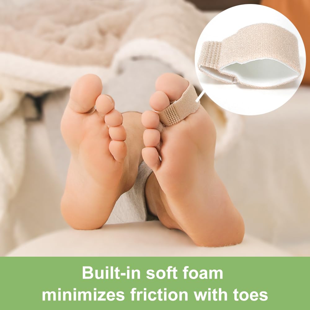 Niupiour Fabric Hammer Toe Wraps, 8 Pack of Toe Bandages Protectors, Toe Corrector for Overlapping Toes, Toe Splints for Crooked Toes, Curled Toes, Bent Toes and Broken Toes