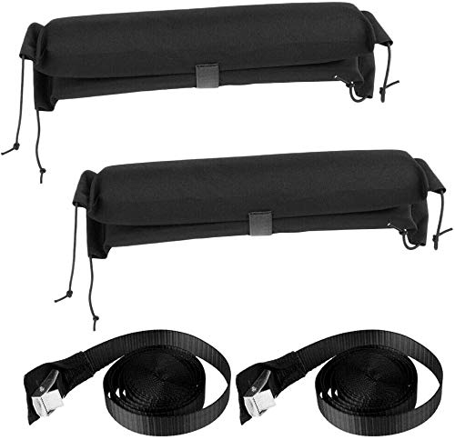 Kayak 2X Padded Roof Bar Rack Pads + 2X Tie Down Strap Canoe Surf Board