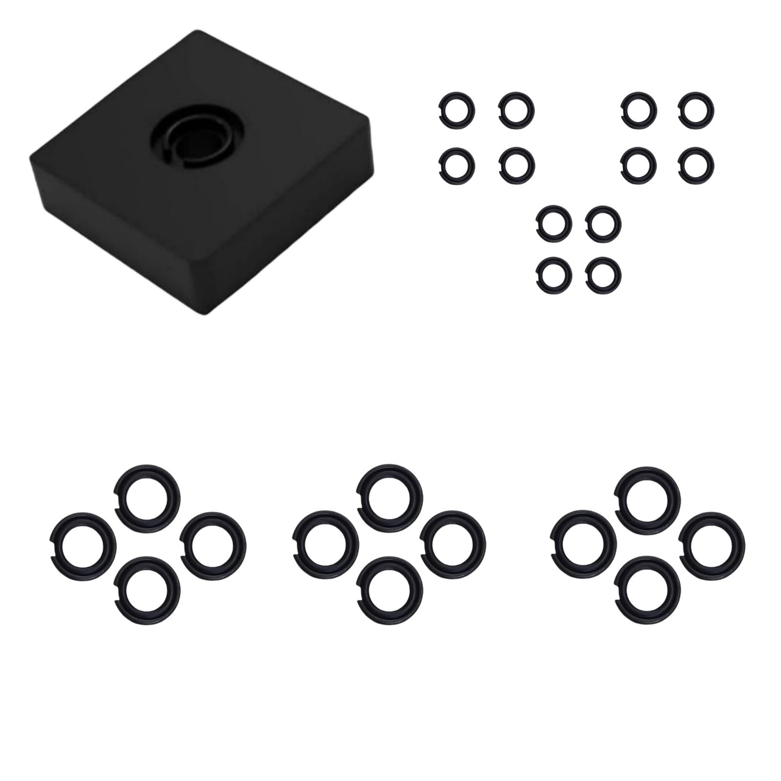 QMTCYXGS ( 12+12 Sets 1/2β & 3/8" Impact Retaining Ring Clip Friction Ring Hog Ring with O-Ring for Milwaukee Electric Pneumatic Type Impact Wrench, Includes Install Tool