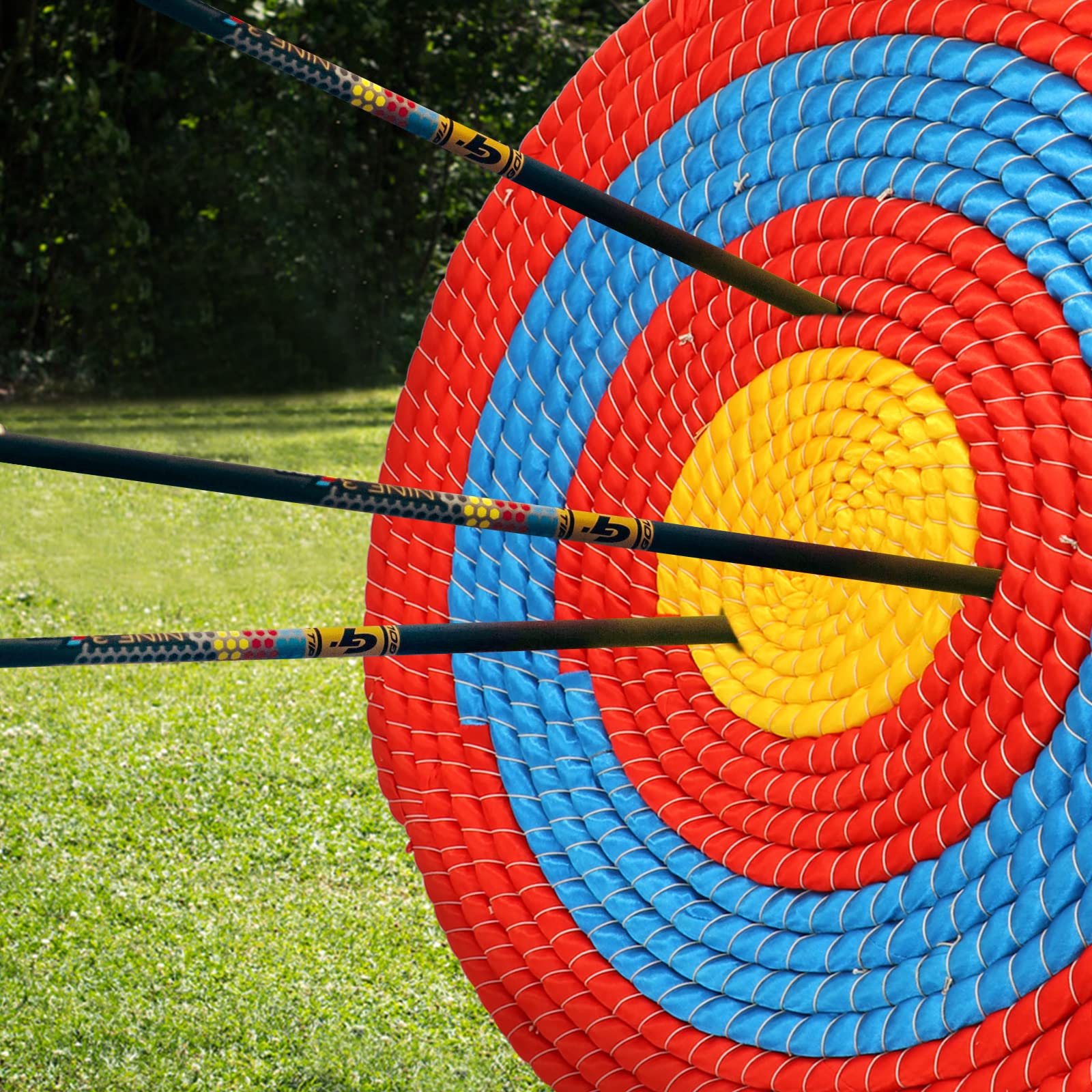 LOEVNA 3 Layers Archery Targets Traditional Solid Straw Round Archery Target Shooting Bow Coloured Rope Target Hand - Made Arrow Target for Outdoor Backyard Shooting Practice, 20 Inch