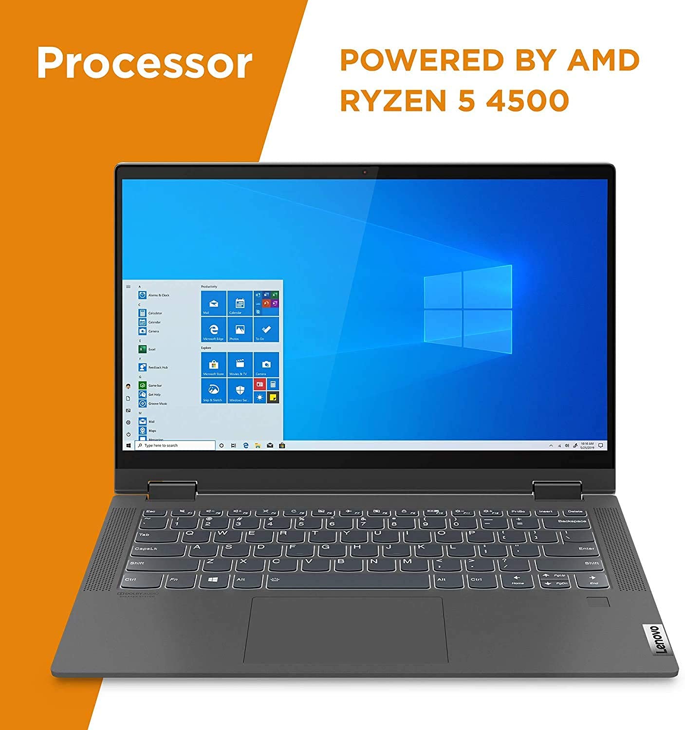 Lenovo Flex 5 14" 2-in-1 Laptop, 14.0" FHD (1920 x 1080) Touch Display, AMD Ryzen 5 4500U Processor, AMD Radeon Graphics, Digital Pen Included, Win 10 Pro, Graphite Grey (16GB RAM + 1TB SSD)