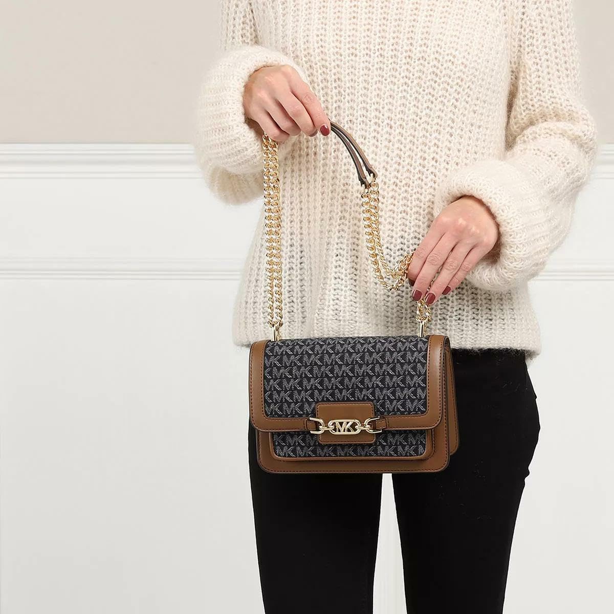 Michael Kors Heather Large Shoulder Dark Denim Multi One Size