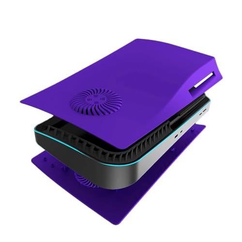 New for PS5 Extra Cover Plates Faceplate with Cooling Window Galaxy Purple Replacement, Compatible with for PlayStation 5 Disc Edition Console, Custom Face Plate Shell Covers + Dust Mesh Set