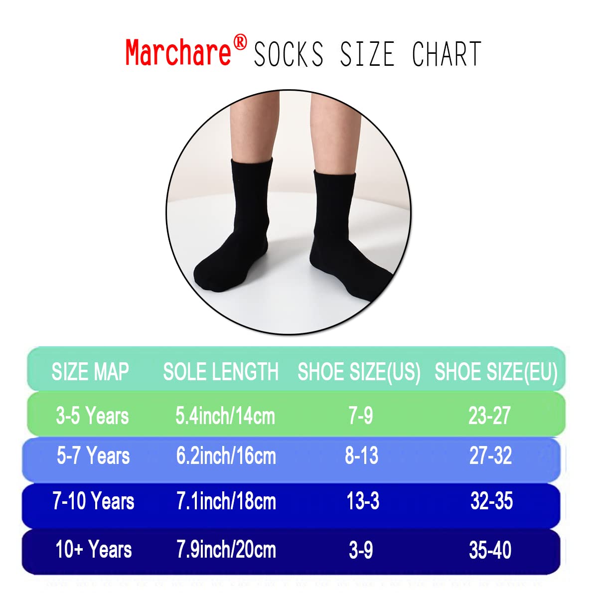 Marchare Girls Crew Socks Seamless Kids Socks Cotton School Socks Wine 6 Pack