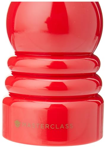 MasterClass Pepper Mill or Salt Grinder with Interchangeable Cap, Plastic, Red,
