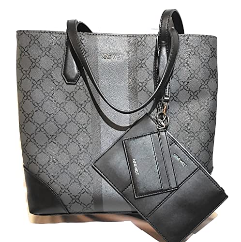 Nine West Acacia Jet Black Satchel with Removable Wristlet and Removable Card Case