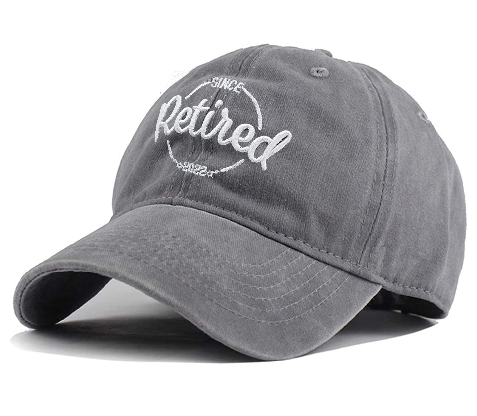 LOKIDVE Men's Retired Since 2022 Baseball Cap Retirement Embroidered Adjustable Denim Dad Hat Grey