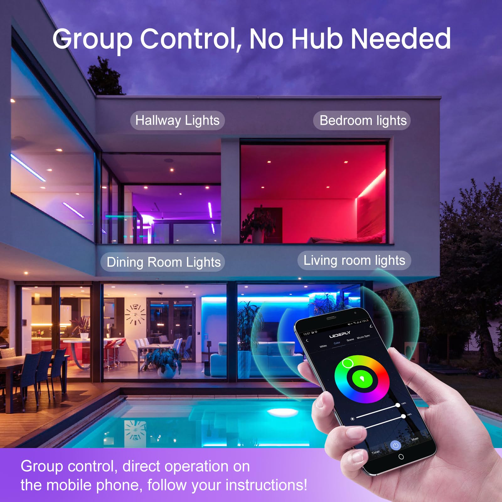 LEDEPLY WiFi G9 Smart Bulb, RGBCW, 3.5W=40W, Compatible with Alexa Google Home, Dimmable, Tunable White(2700k-6500k), Smart LED Bulb Remote Control