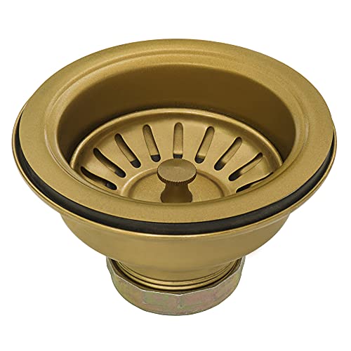 Ruvati Kitchen Sink Strainer Drain Assembly - Satin Brass Matte Gold Stainless Steel - RVA1022GG