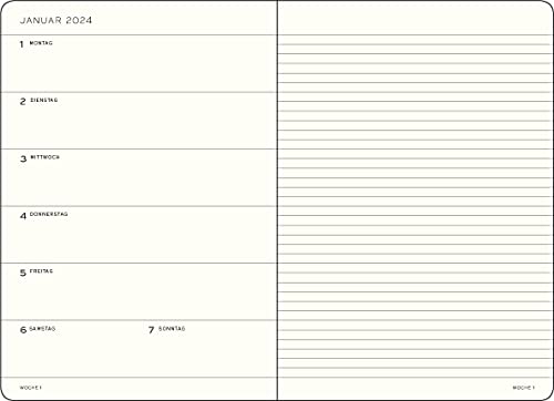 LEUCHTTURM1917 367702 Weekly Calendar & Notebook Medium (A5) 2024, with Extra Book for Addresses and Anniversaries, Lilac, German, 12 Months
