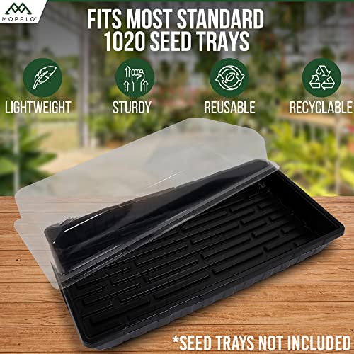 Mopalo 5 Pack of 3.5" Extra Strength 10x20 Humidity Domes for 1020 Trays - Clear Plastic Propagation Domes Fit Most Standard 10x20 Seedling Trays - Germination Trays are NOT IncludedâŚ