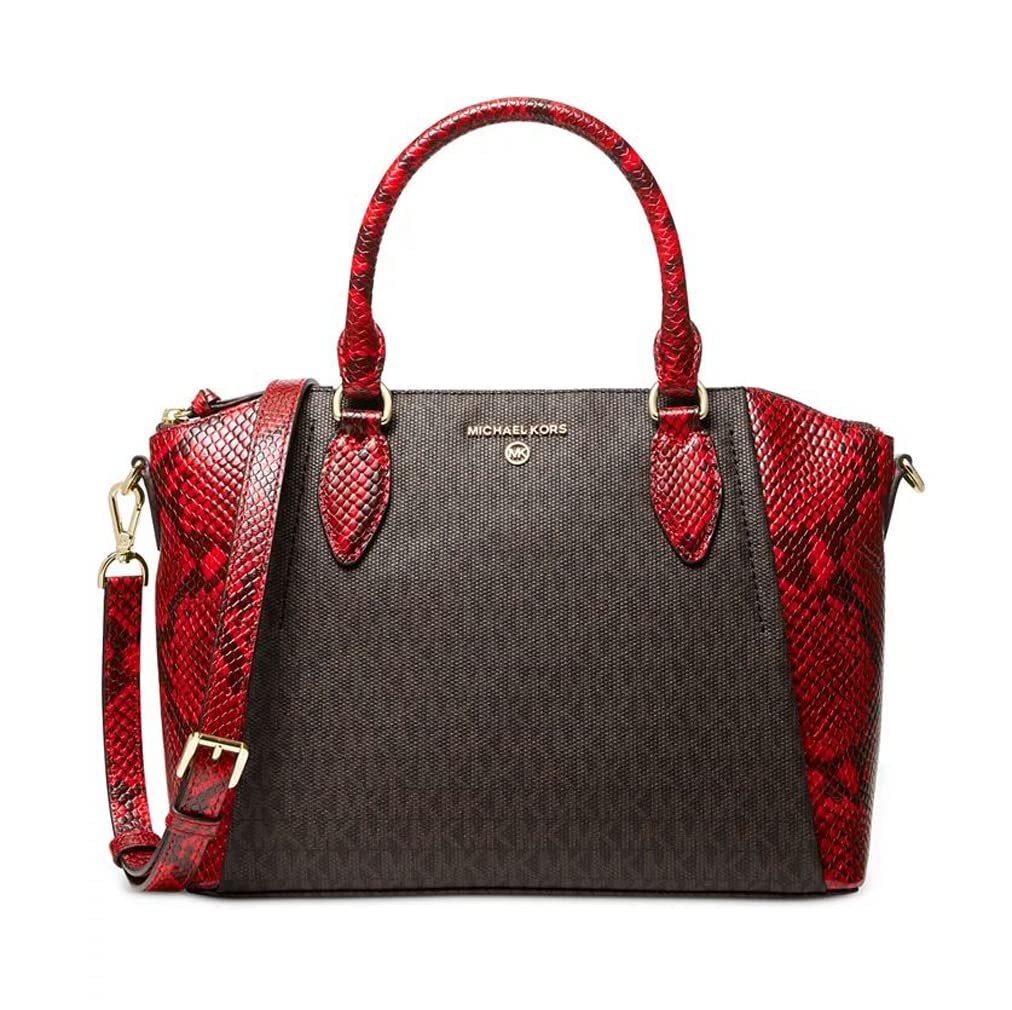 Michael Michael Kors Signature Sienna Medium Satchel Bag, Crimson