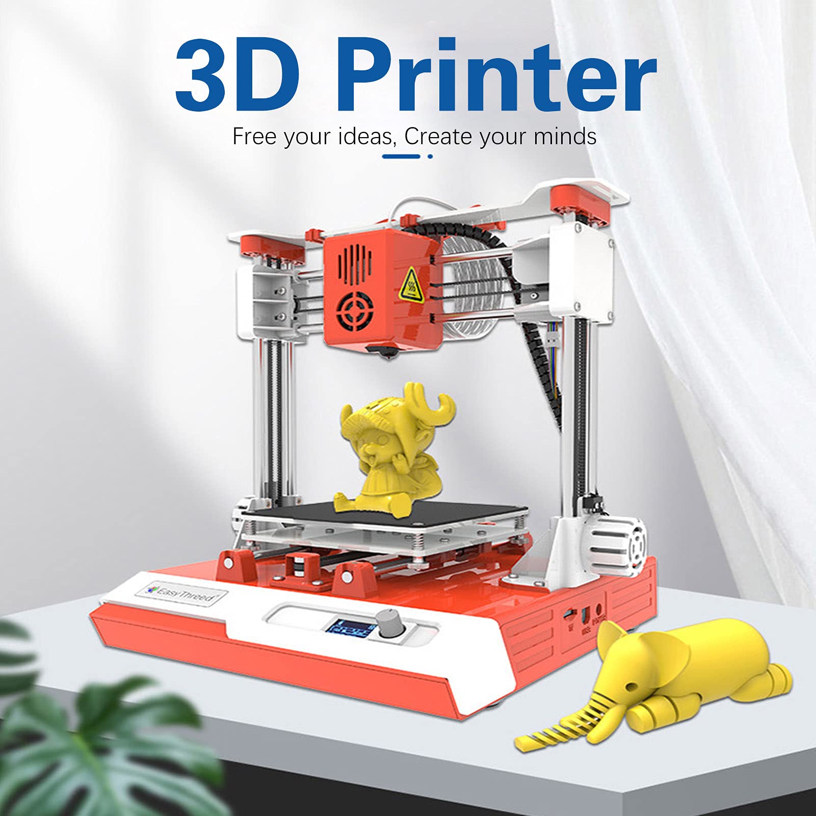 Jadeshay K2 Mini 3D Printer, with Free Test PLA Filament Magnetic Removable Plate USB Cable TF Card for Beginners, Kids, Teens
