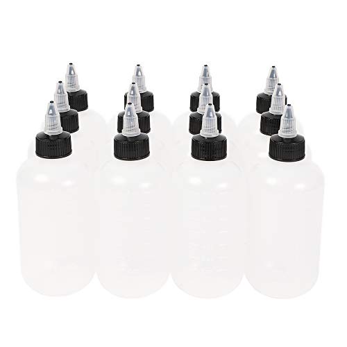 Juvale Boston Round Squeeze Bottles with Twist Caps (8 oz, White, 12 Pack)